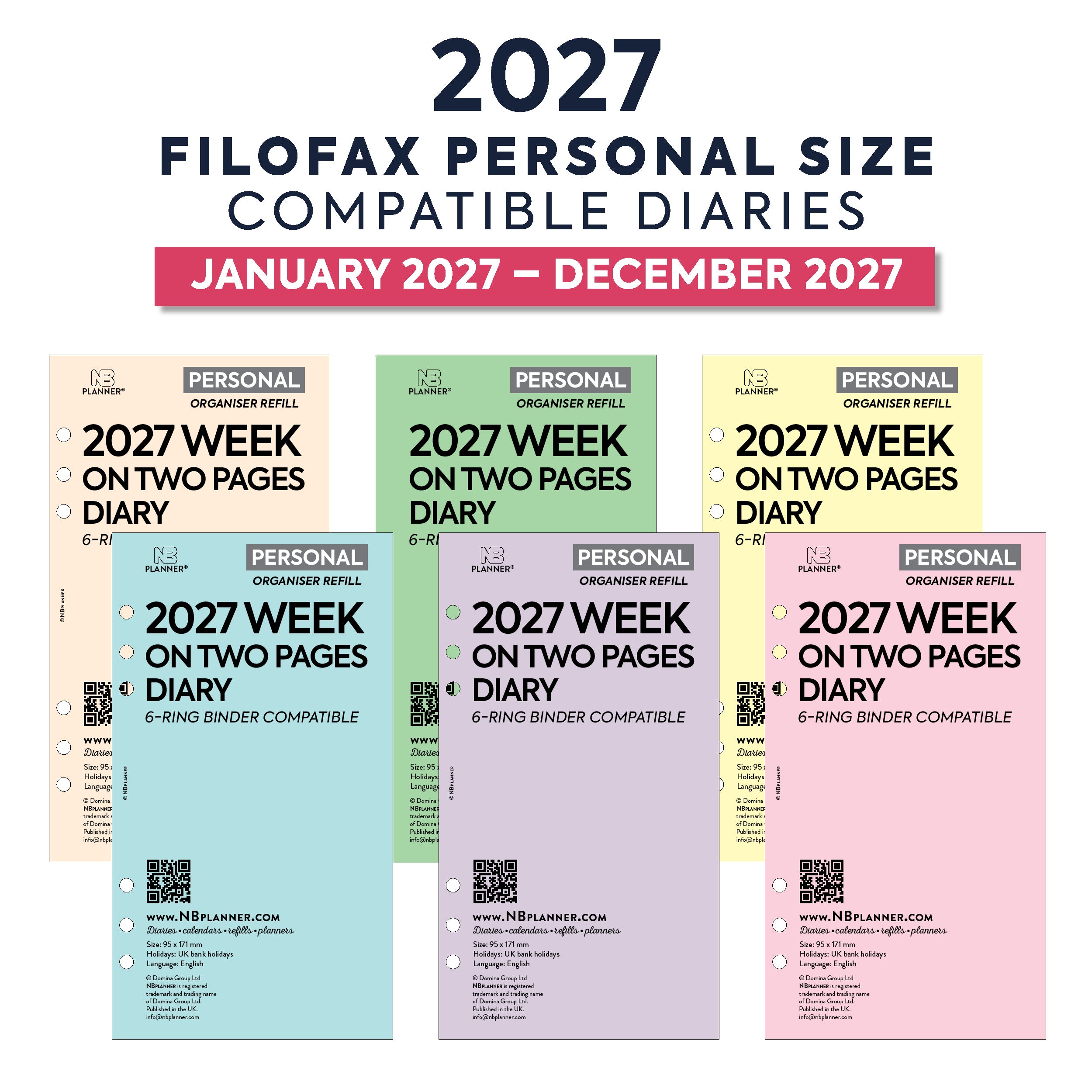 2027 diary organiser refills FREE UK delivery