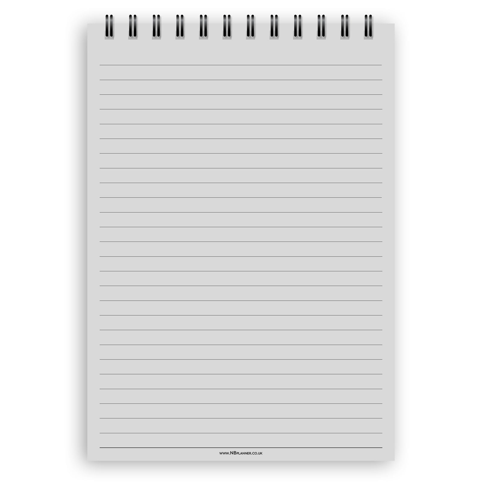 A5 wide-ruled notepad | Spiral desk pad | Coloured and white paper