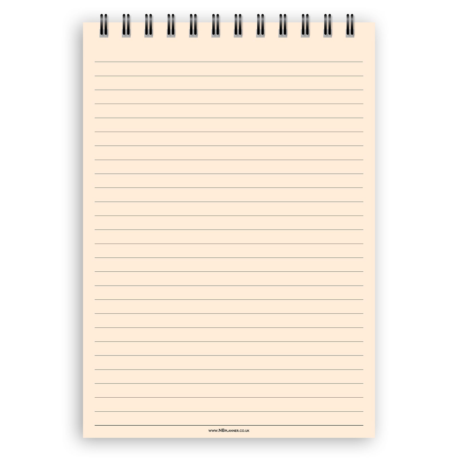 A5 wide-ruled notepad | Spiral desk pad | Coloured and white paper