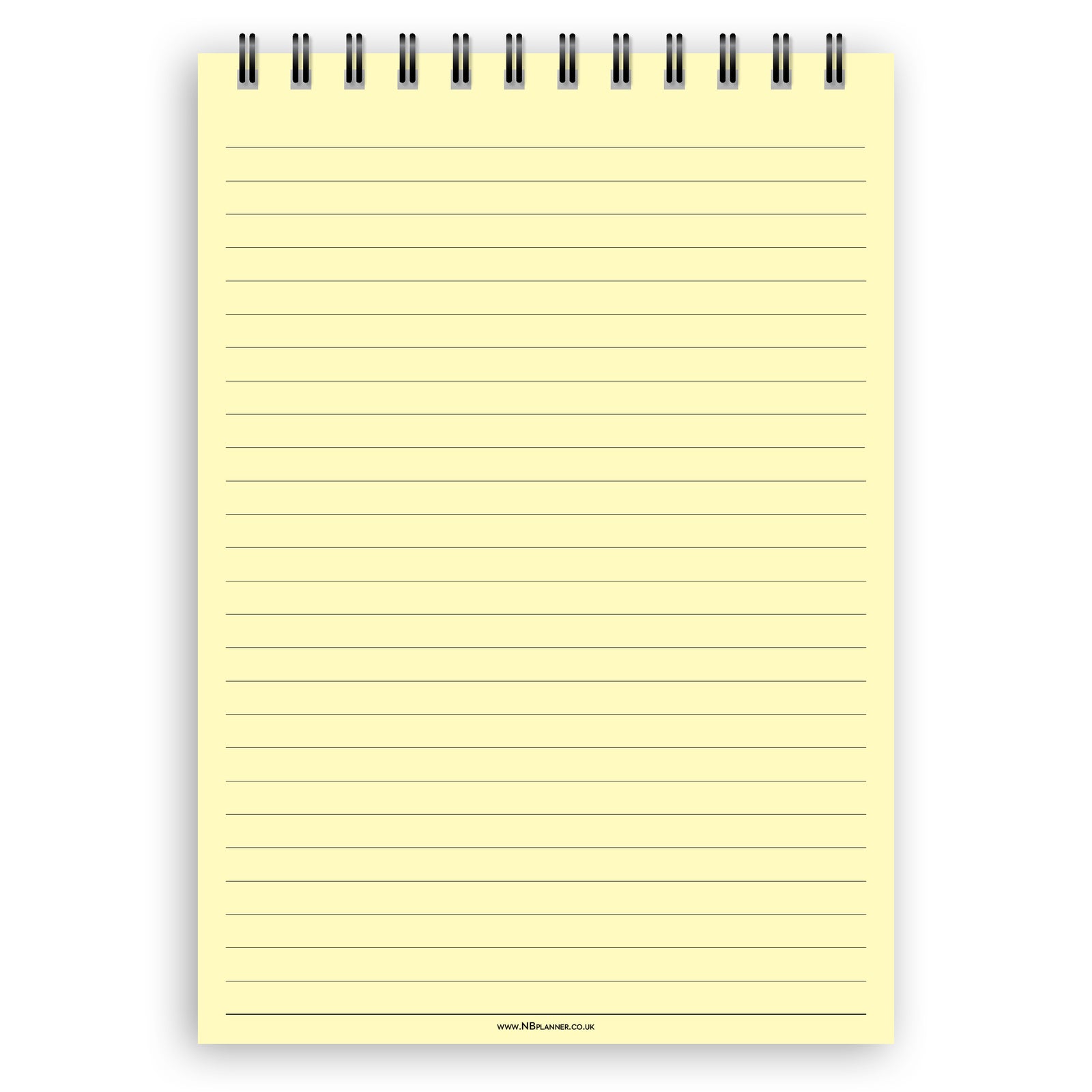 A5 wide-ruled notepad | Spiral desk pad | Coloured and white paper