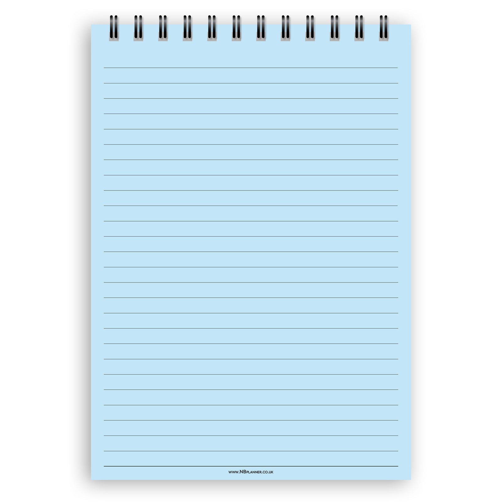A5 wide-ruled notepad | Spiral desk pad | Coloured and white paper