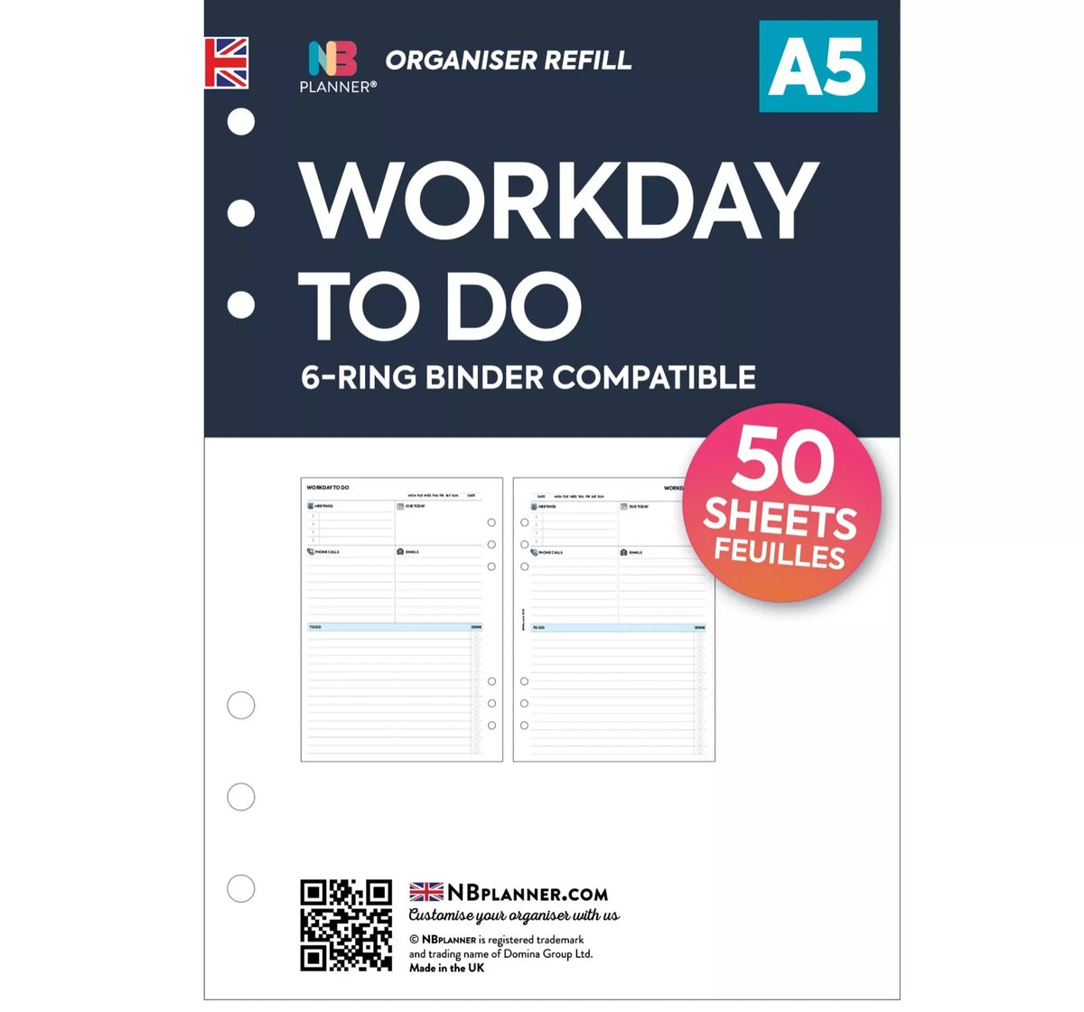 Italy Key Ring A5 Weekly Workout Tracker Refill - Fits 6-Ring Binders ...