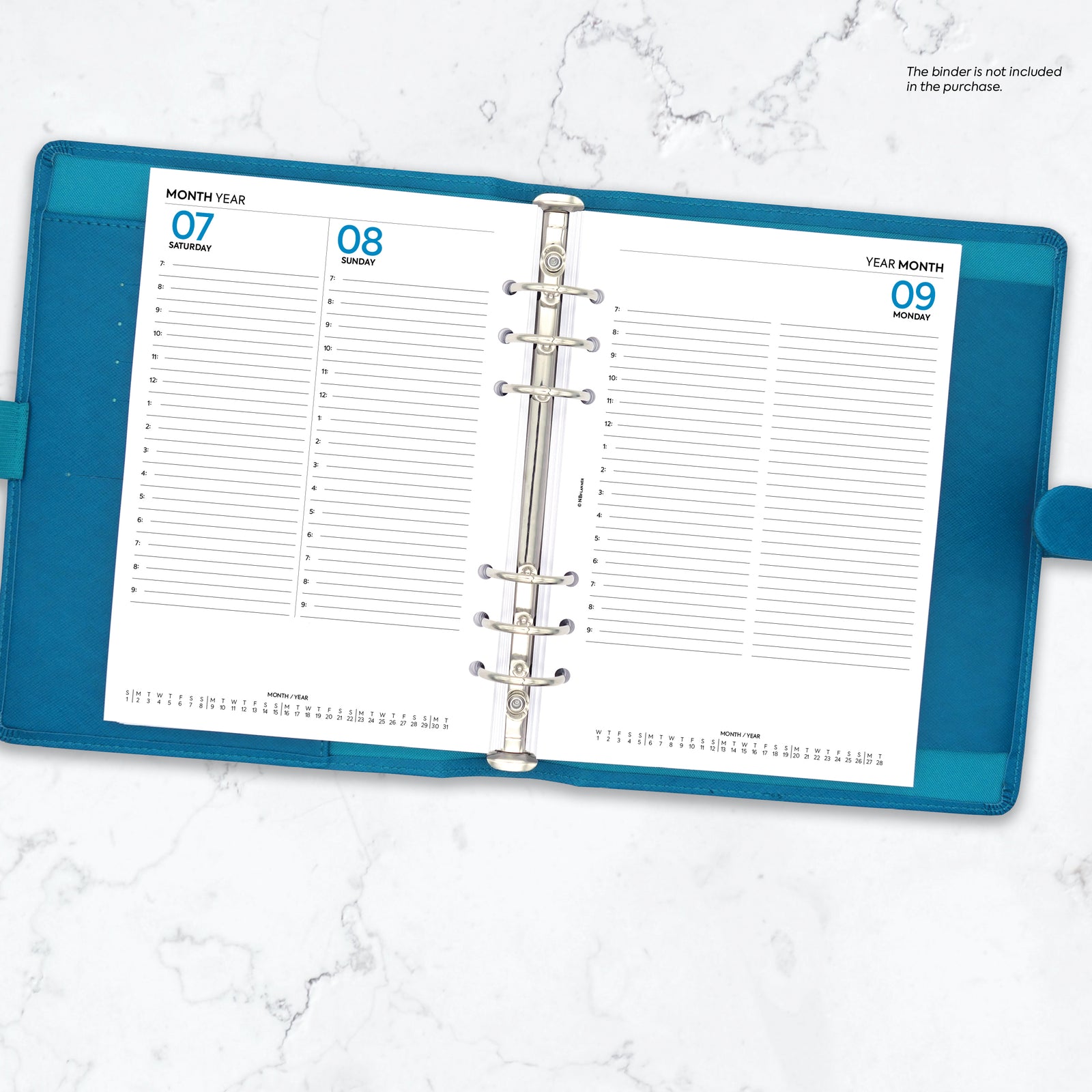 A5 size Day on one page diary with appointments organiser refill | Mon