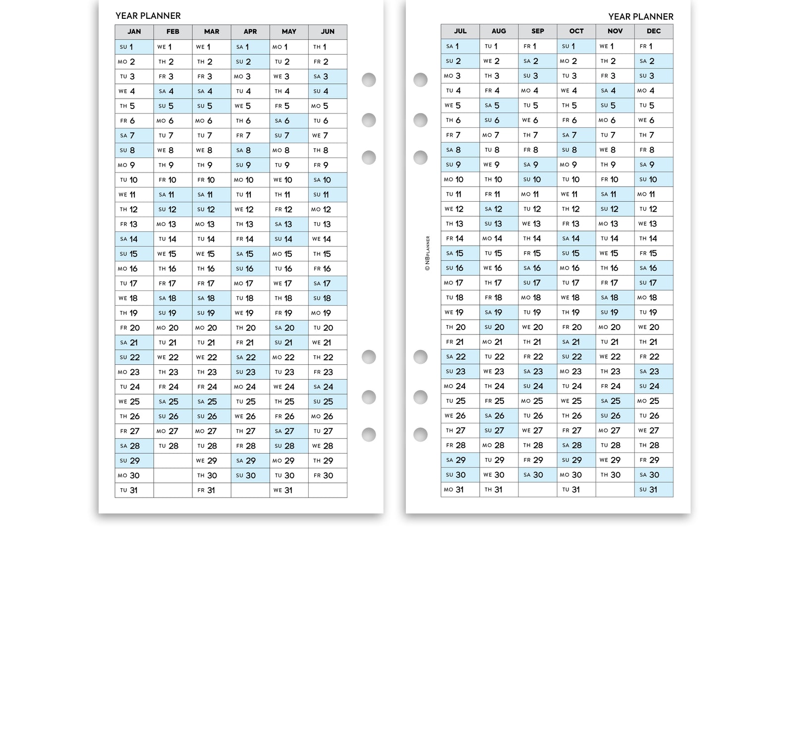 Personal size Diary & Notes organiser refill | Monthly/Weekly | Classi